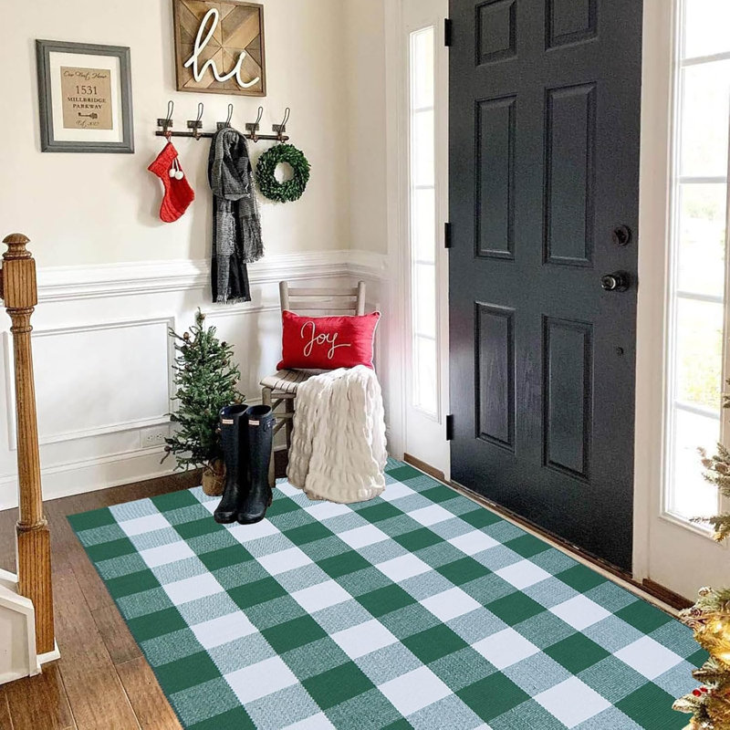 Gracie Oaks Plaid Outdoor Rug, 3'X5' | Wayfair