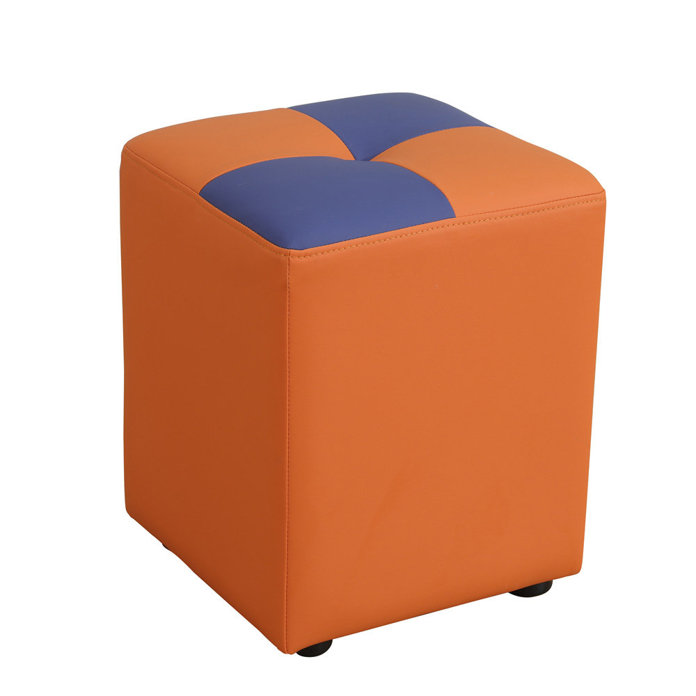 Latitude Run® Cat-Scratch Leather Square High Stool For Living Room ...