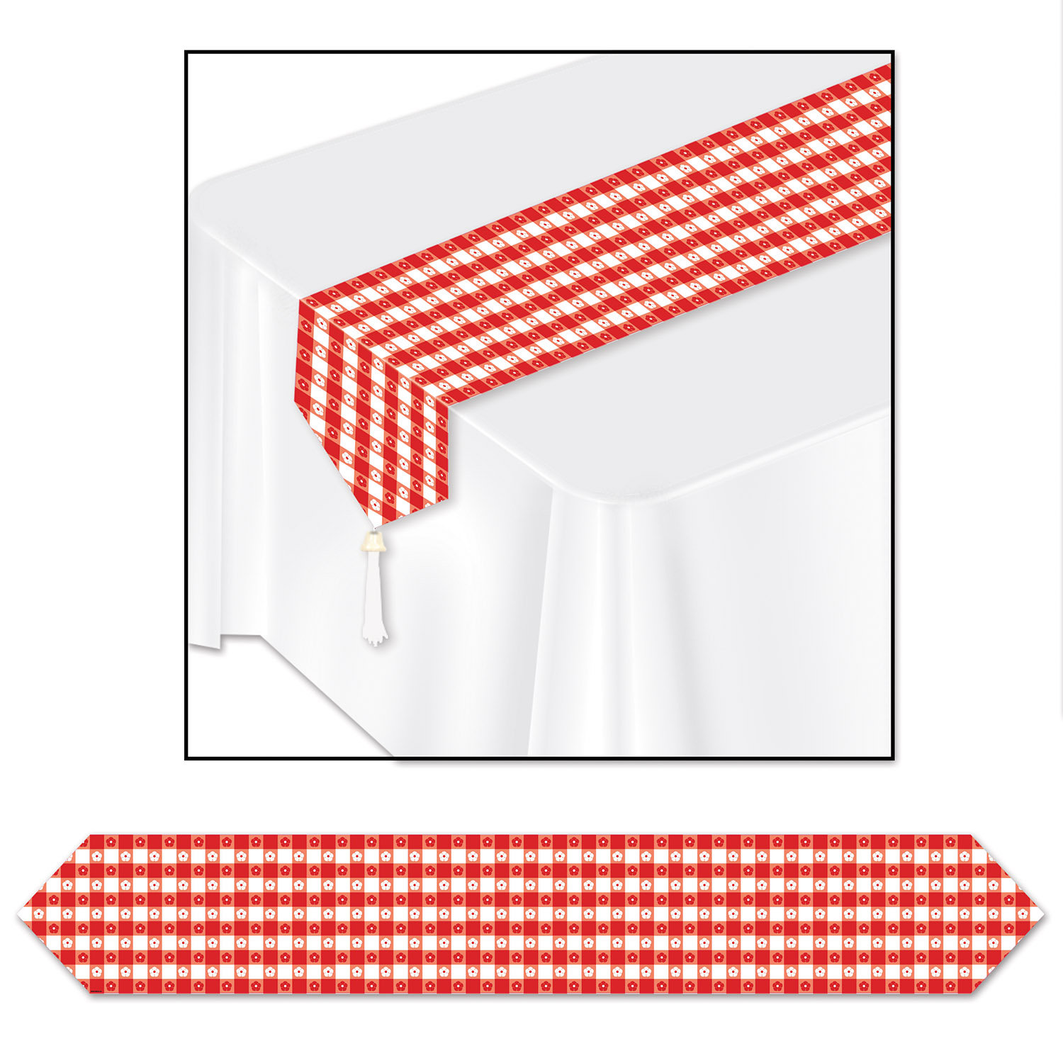 Beistle Printed Gingham Table Runner | Wayfair