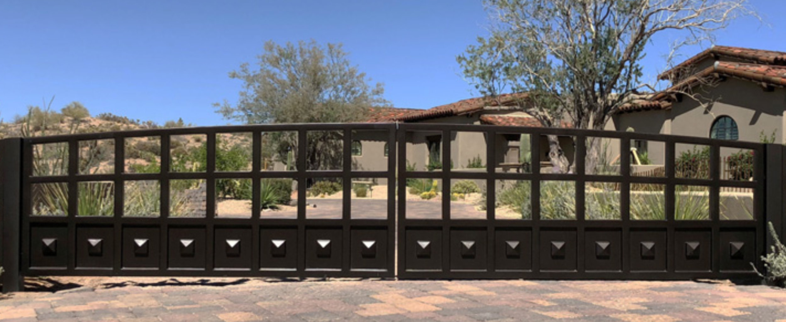 TAIMCO Unique Stripe Metal Driveway Gate - Wayfair Canada