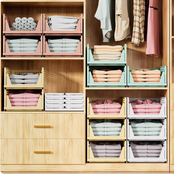 REFISM 5 Pack Stackable Closet Organizer Box | Wayfair
