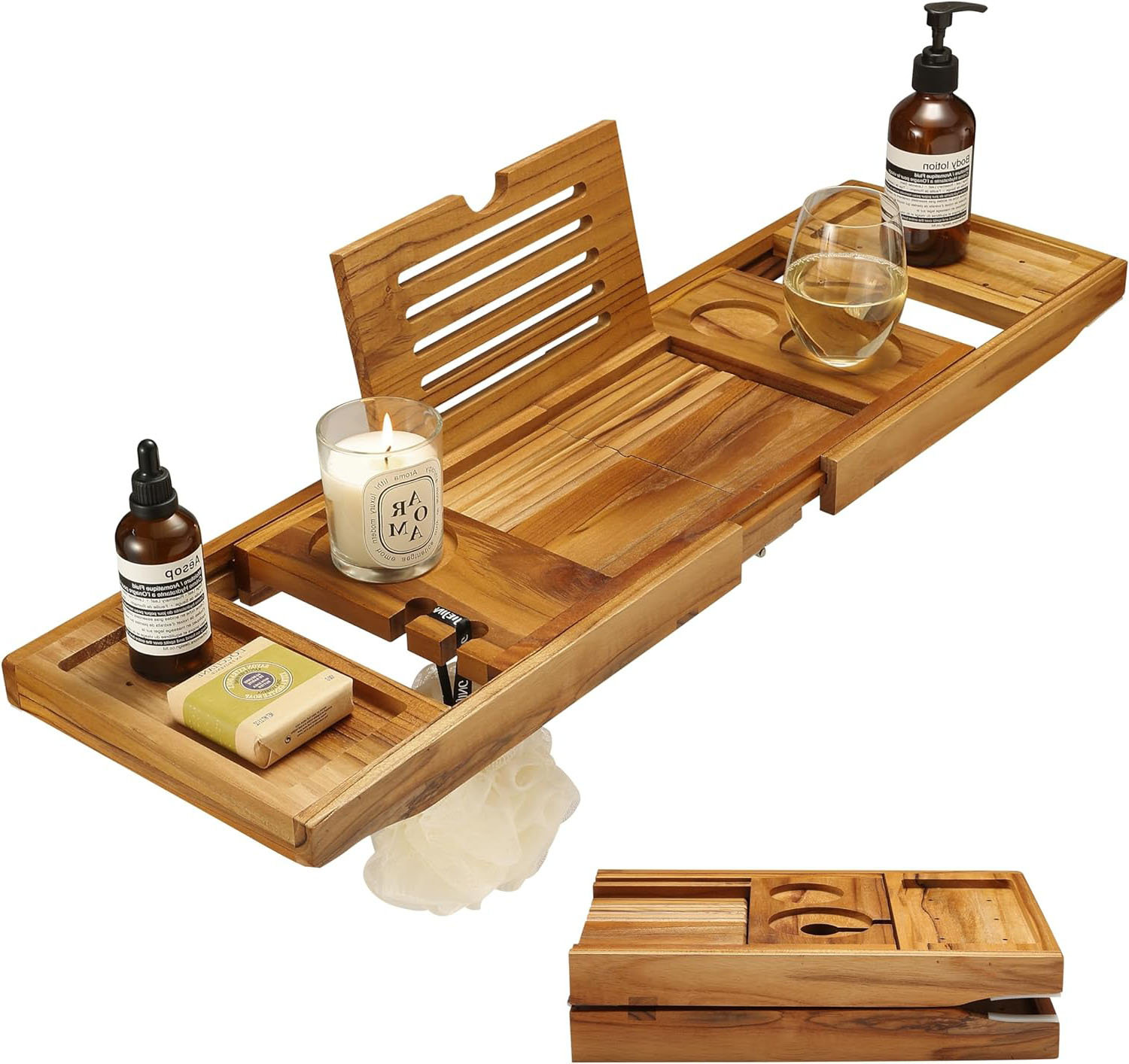 Gracie Oaks Bathtub Tray, Teak Bath Tub Tray | Wayfair