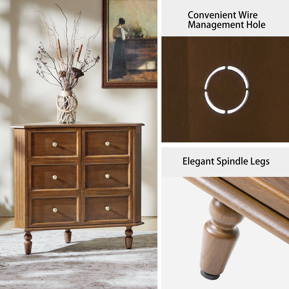 Charlton Home Geordon Transitional 32.25"W 2-Door Corner Cabinet with ...