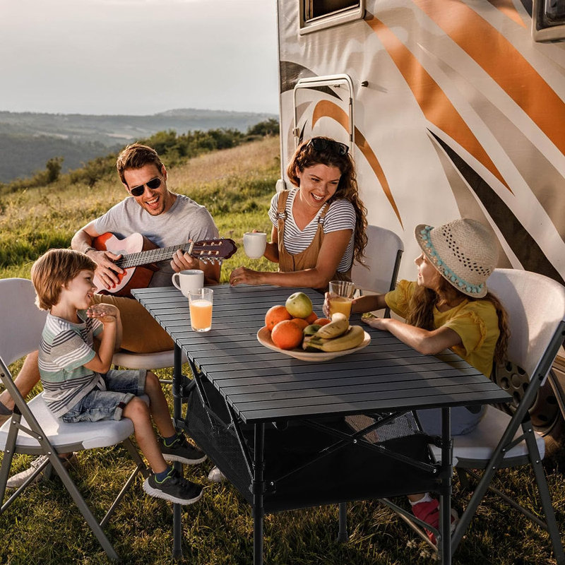 Arlmont & Co. Olessya Folding Steel Camping Table | Wayfair