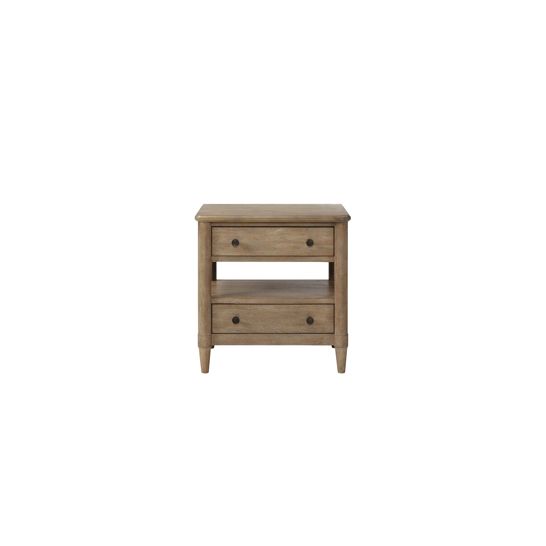 Lark Manor Sand Coloured Open Nightstand With 2 Storage Drawers, Felt ...