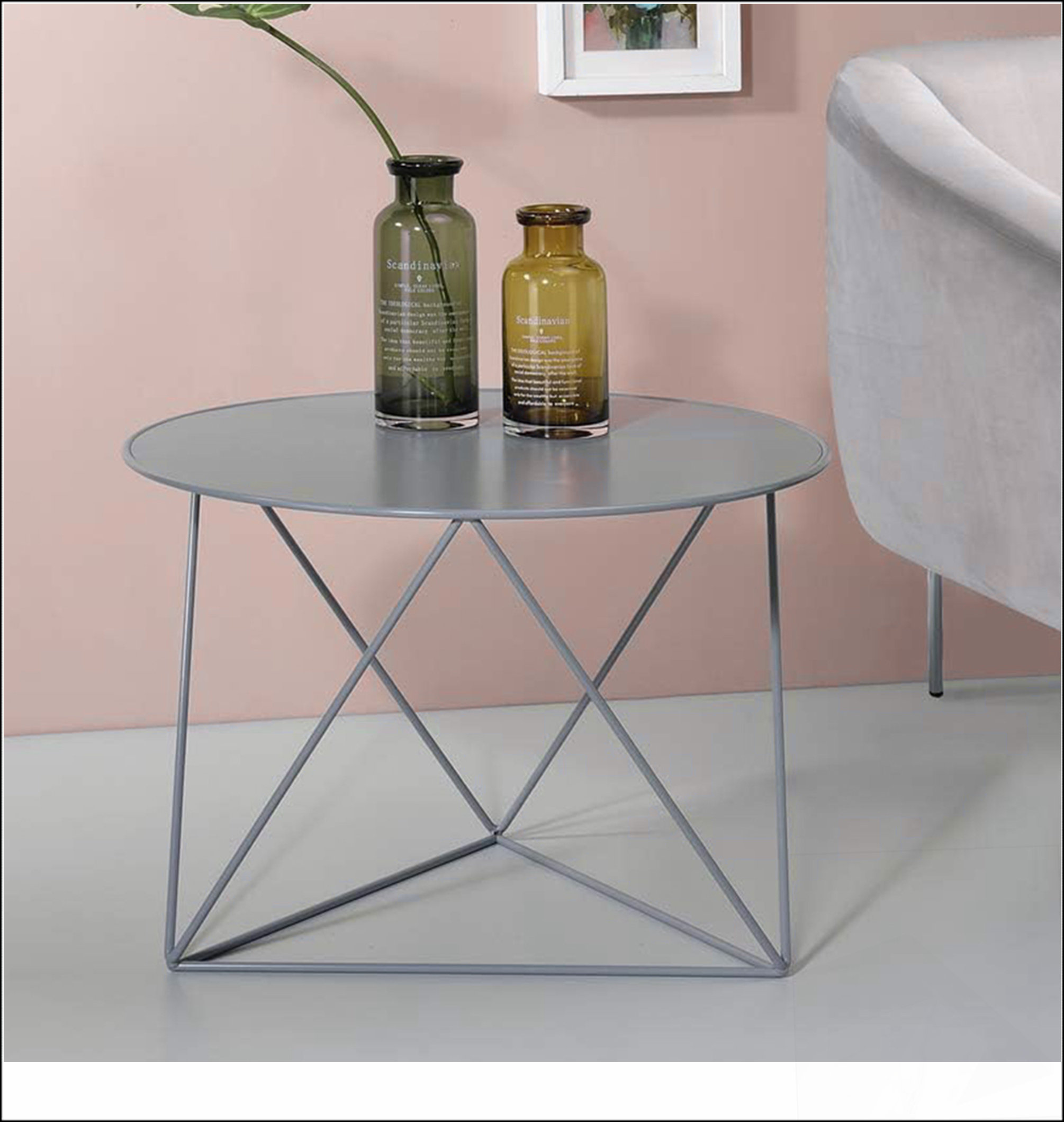 Latitude Run® Metal Round Top End Table in Finish Modern End Table ...