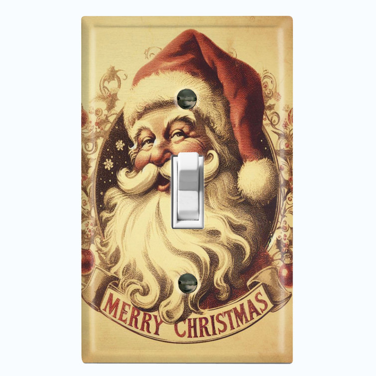 WorldAcc Metal Light Switch Plate Outlet Cover (Merry Christmas Santa ...