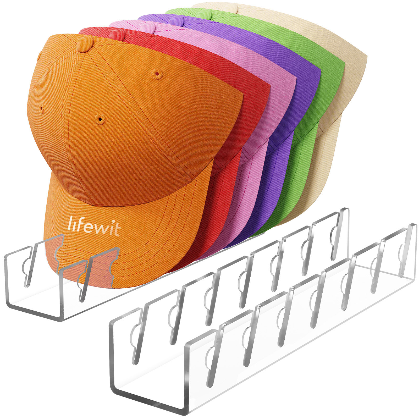 Rebrilliant 2 Pack Hat Organizer For Baseball Caps, Hat Storage Rack ...
