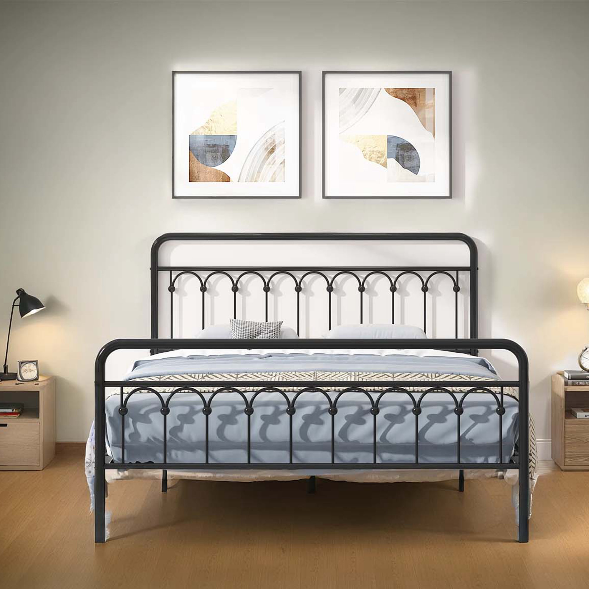Williston Forge Tara Metal Bed Queen, Black | Wayfair