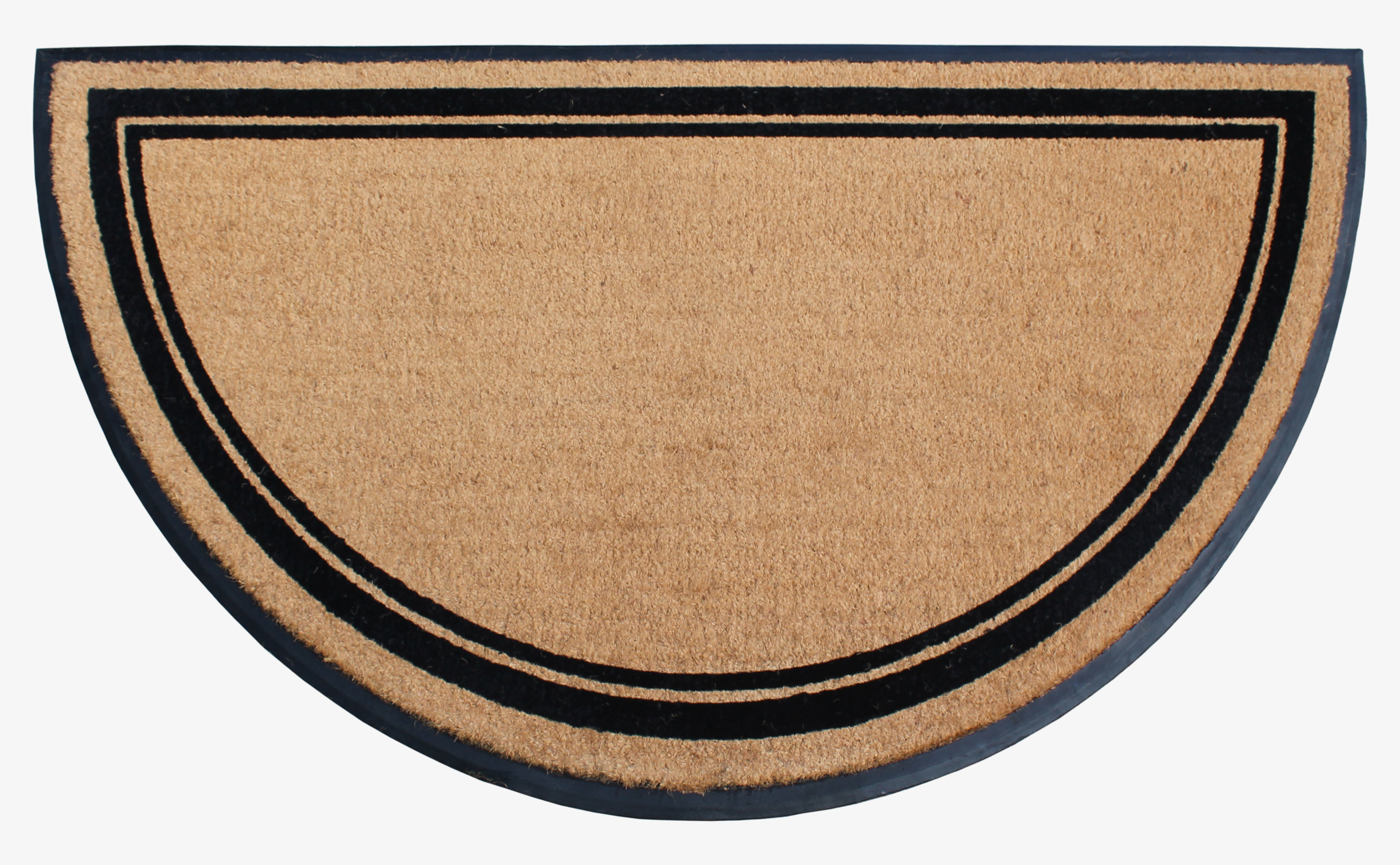 Hokku Designs Jakyri Natural Coir & Rubber Half Round 36" x 72" Non ...