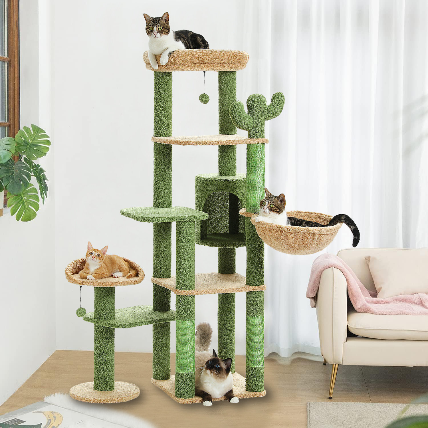Tucker Murphy Pet™ Dushan 59" Cat Tree, Tall Cat Tree for Large Cat ...