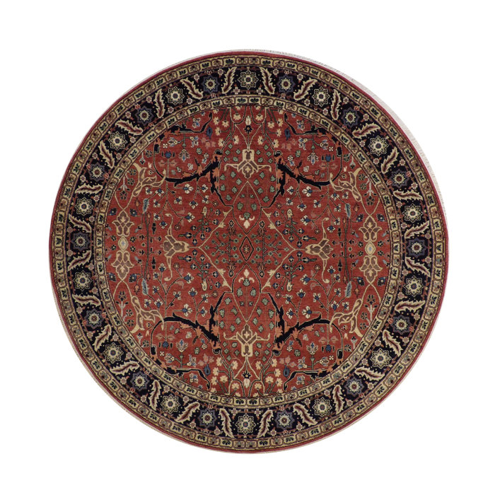 Isabelline Mcgrody One-of-a-Kind 7.9x7.9 Round Area Rug Rust | Wayfair