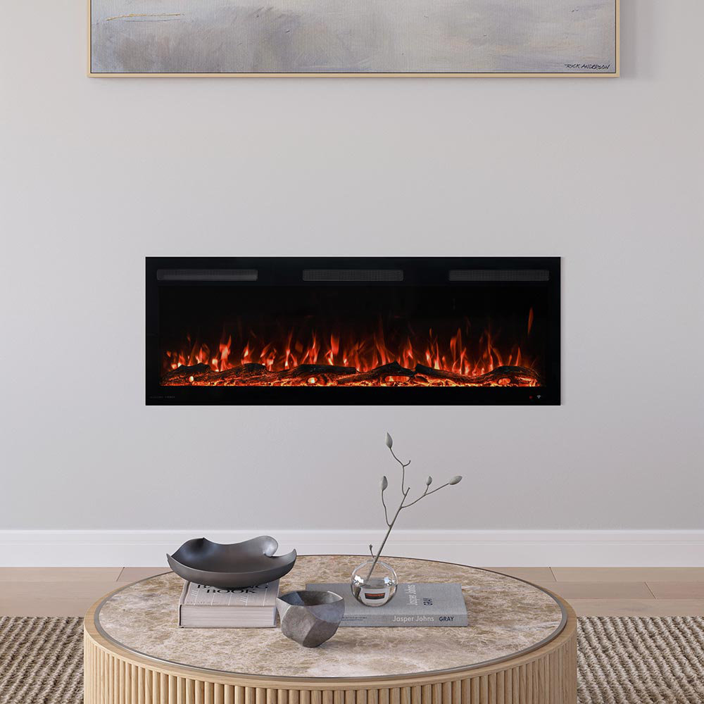 Modern Ember Vibrance Recessed or Wall Mounted Electric Fireplace ...