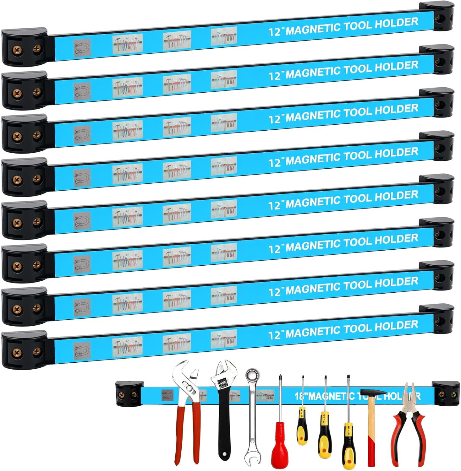 WFX Utility™ 8 Pcs 12'' Magnetic Tool Holder Strip | Wayfair