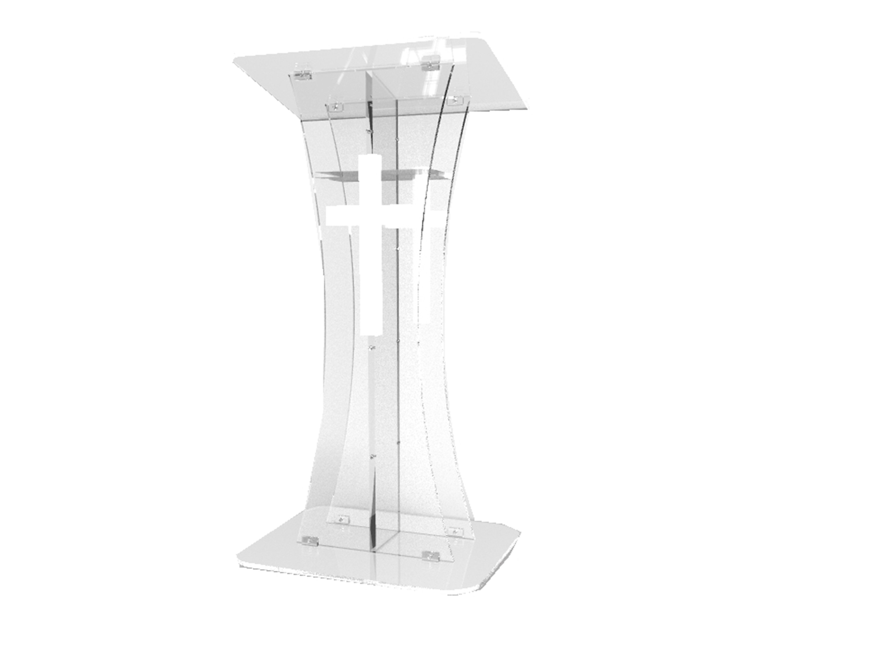 FixtureDisplays Plexiglass Acrylic Podium Clear Lectern Church Pulpit ...