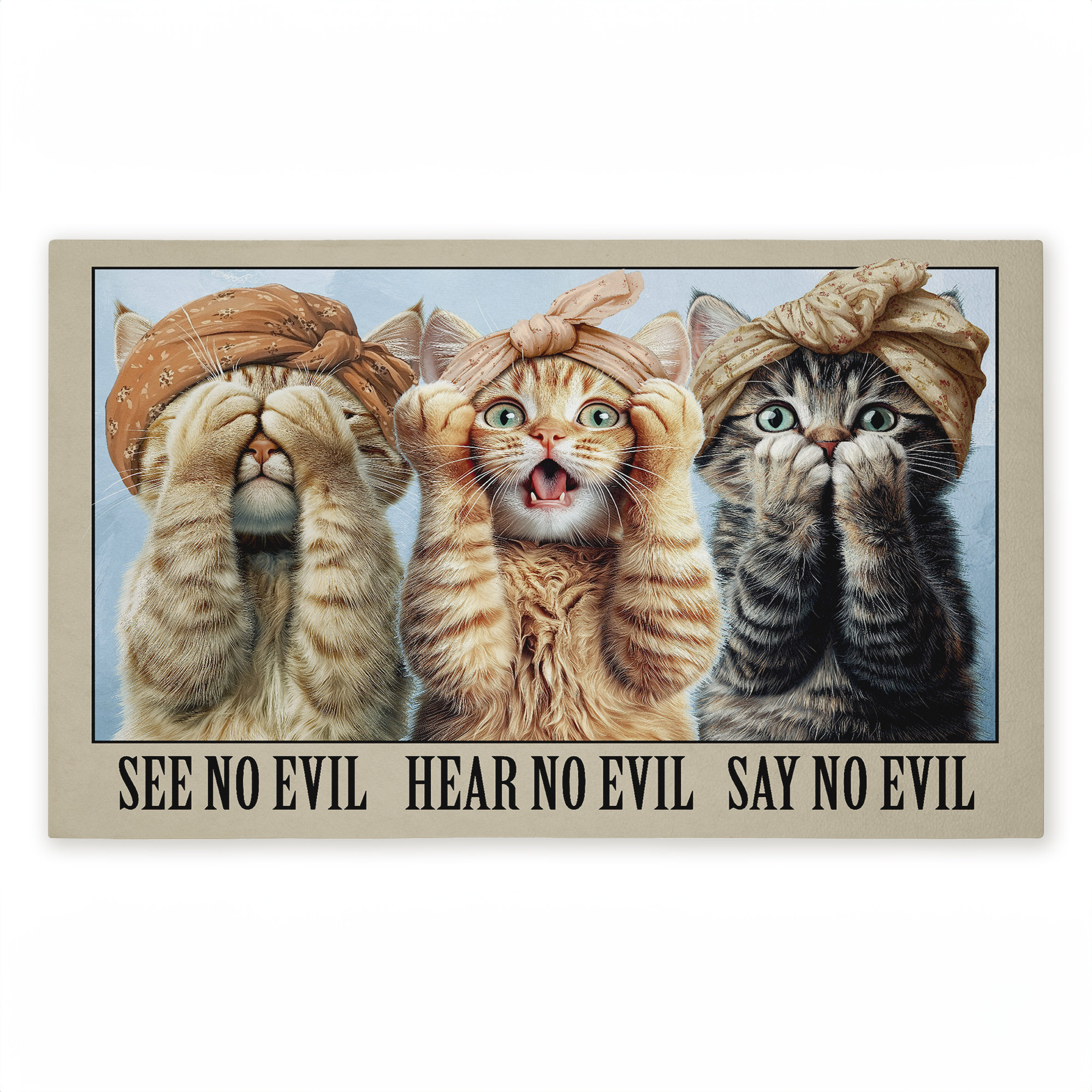 Stupell Industries No Evil Cats Trio Printed Outdoor Door Mat, design ...