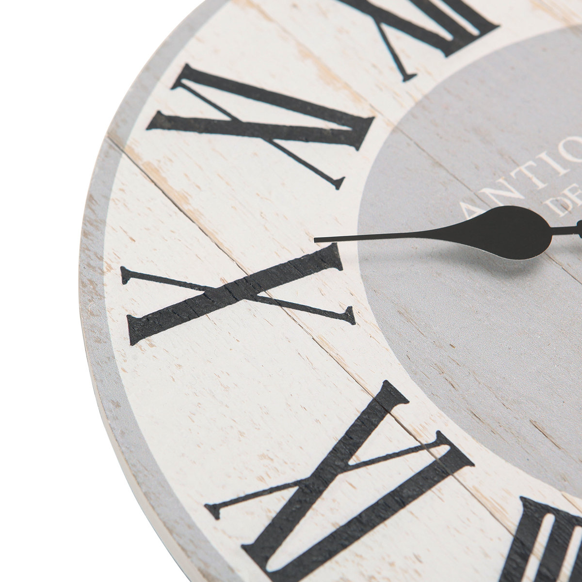 August Grove® Roman Numeral Quartz Analog Shiplap Style Distressed Wood ...