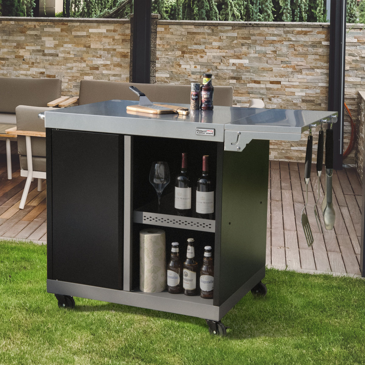 Royal Gourmet Movable Kitchen Island Cart with Stainless Steel ...
