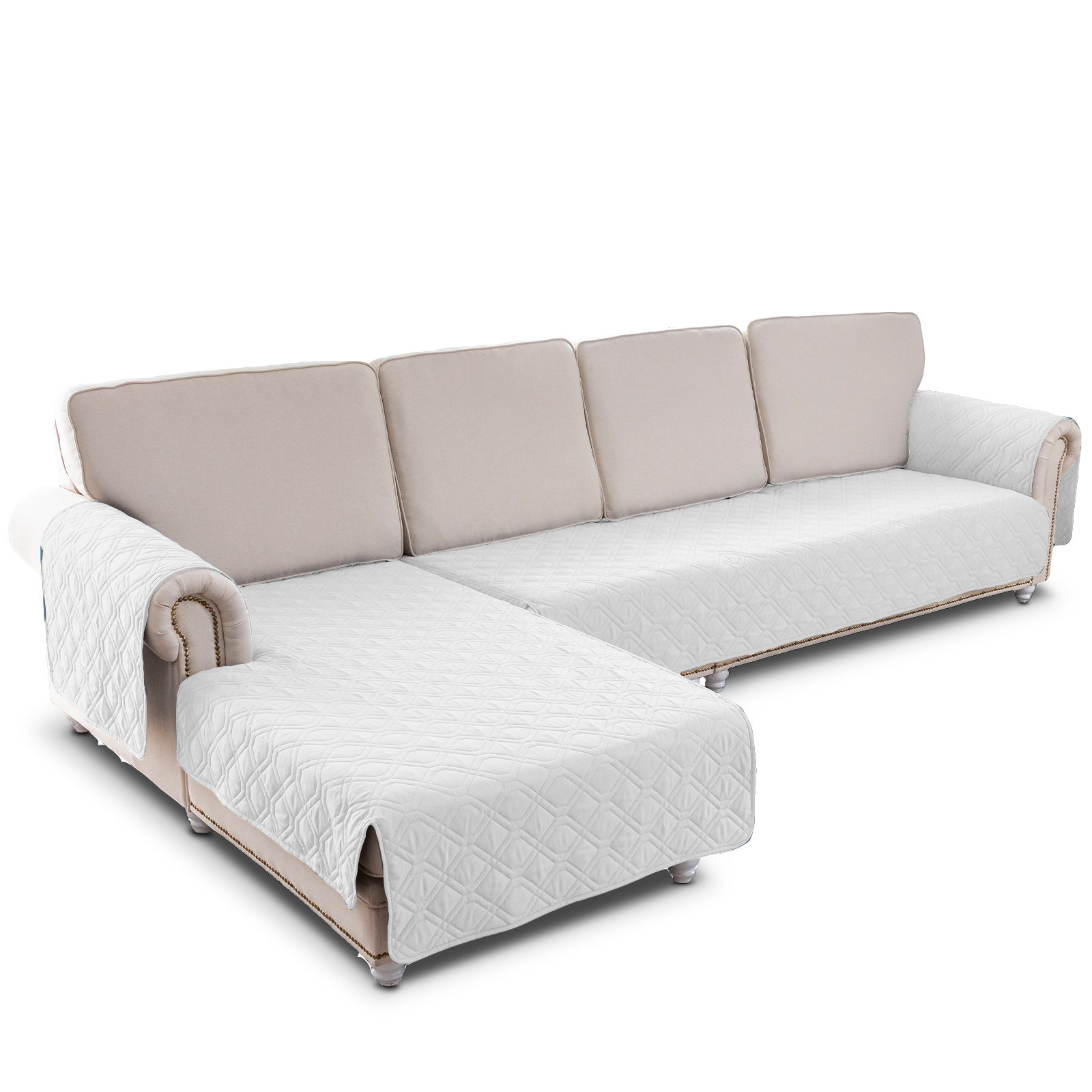 Red Barrel Studio® Box Cushion Sofa Slipcover (Backrest cover not ...