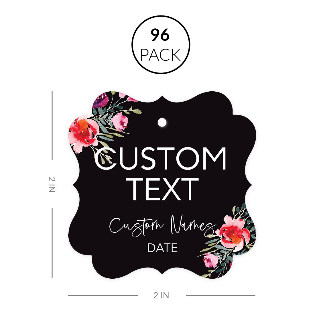 Koyal Wholesale Fully Custom Fancy Frame Favor Tags, Custom Text, Names ...