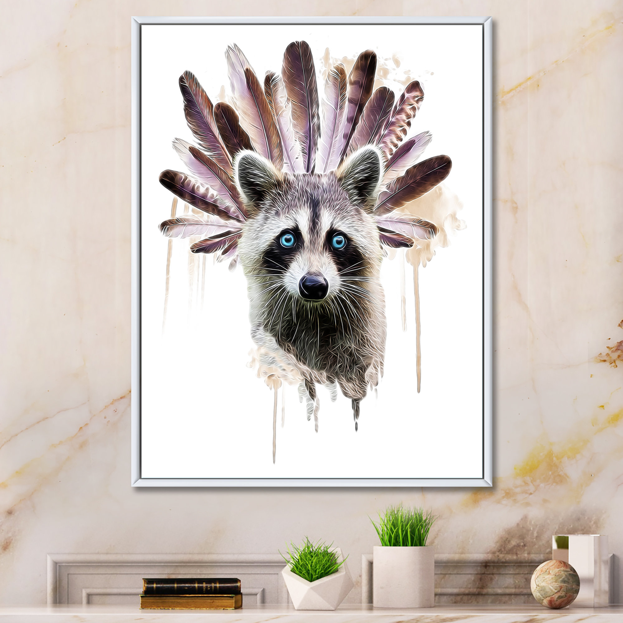 Millwood Pines Cartoon Face Of A Raccount - Children''s Art Canvas Art ...