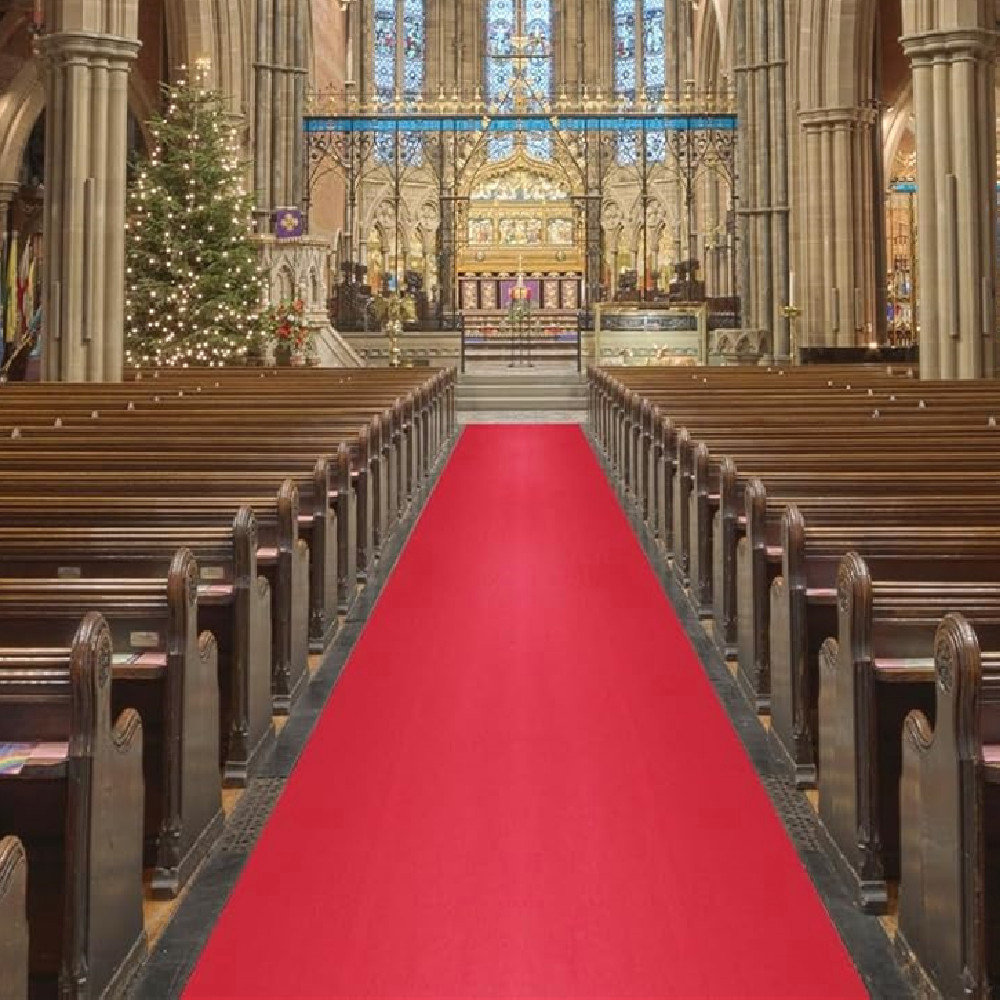 Ebern Designs Extra Thick Aisle Rug For Wedding Ceremony,Non Slip,Red ...
