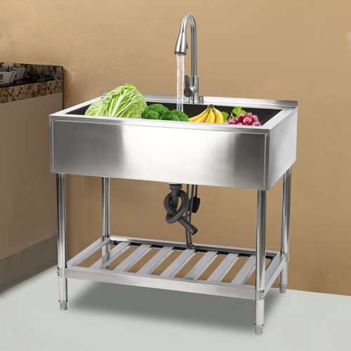 JOYDING Stainless Steel Kitchen Sink Freestanding Sink with Faucet ...