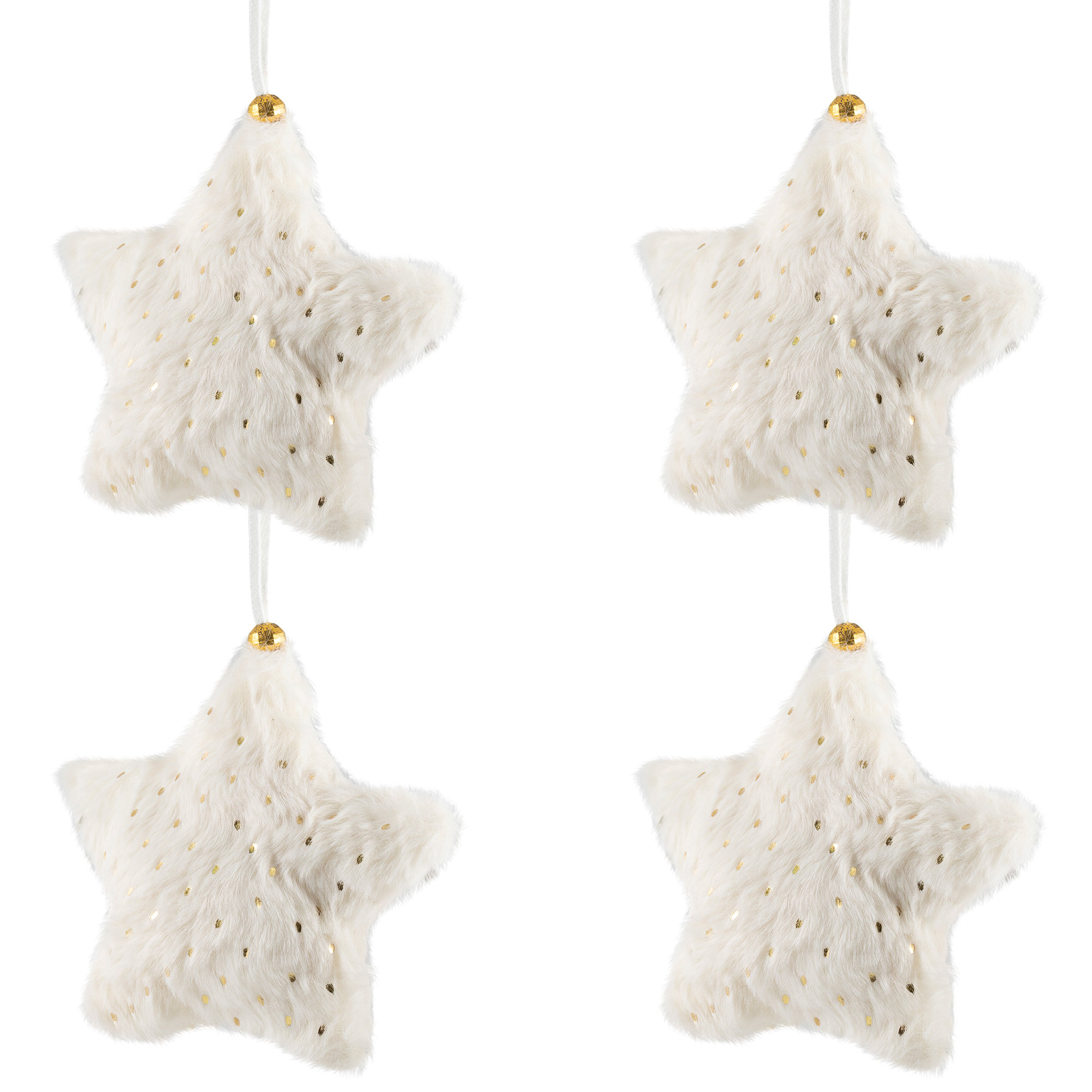 Northlight Seasonal Faux Fur Star Plush Christmas Ornaments - 4.75 ...