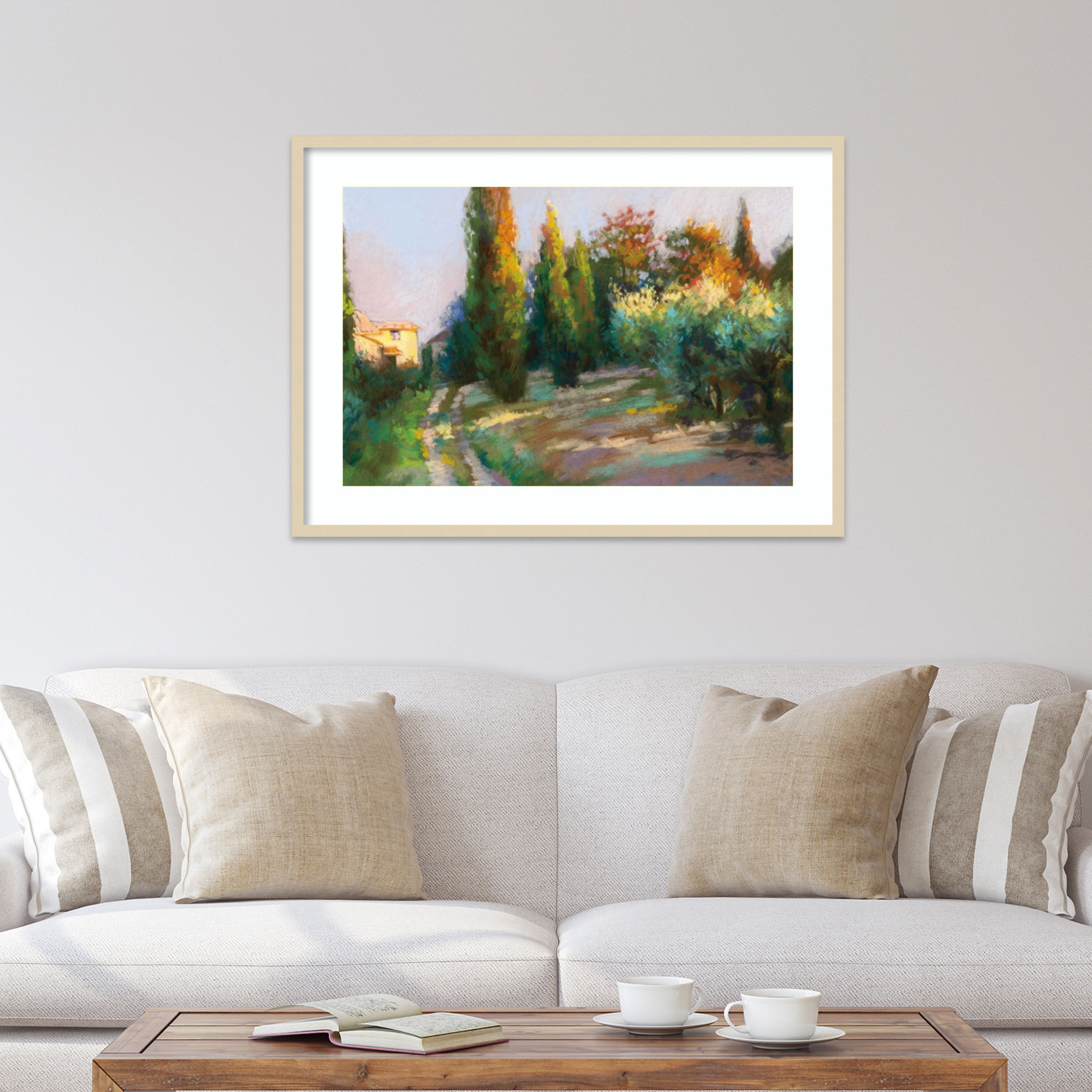 Red Barrel Studio® Villa Landscape by Christine Debrosky Wood Framed ...