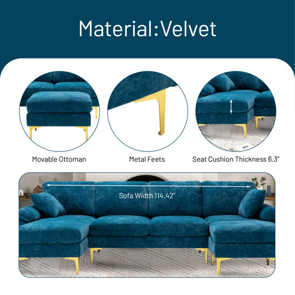 Mercer41 Aurlie Upholstered Sectional | Wayfair