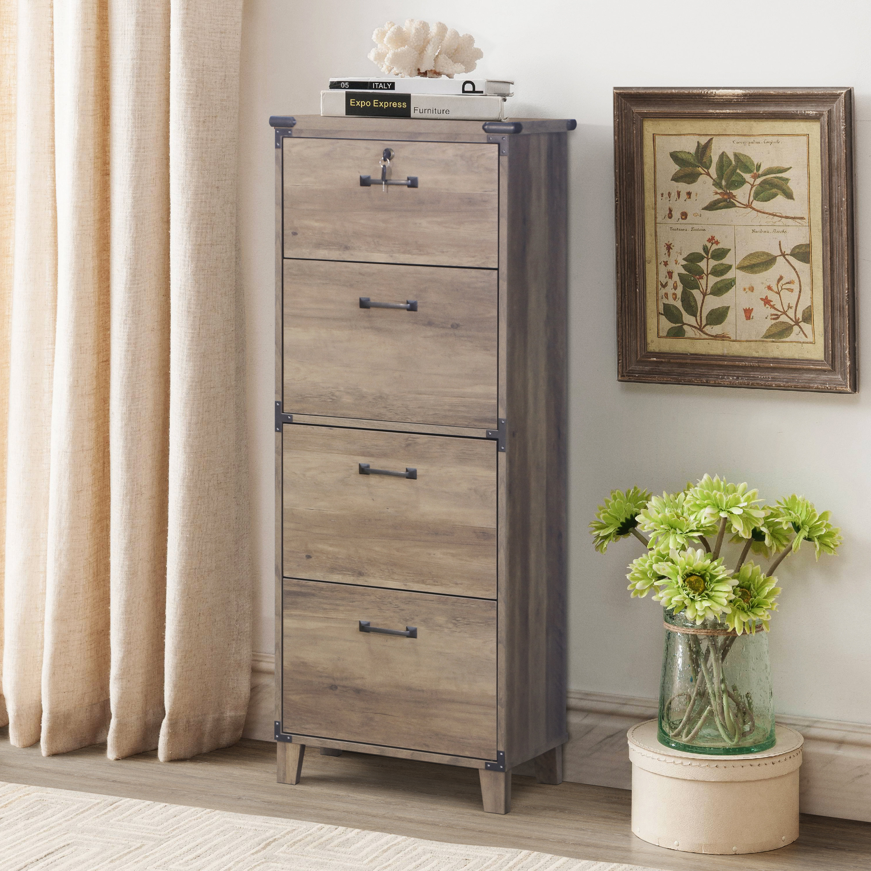 Laurel Foundry Modern Farmhouse® Sparacino 4-Drawer Vertical Filing ...