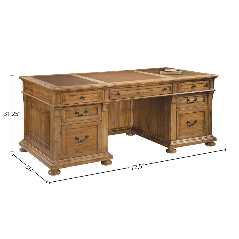 Hekman Wide Executive Desk, Wellington Natural Finish & Reviews | Wayfair