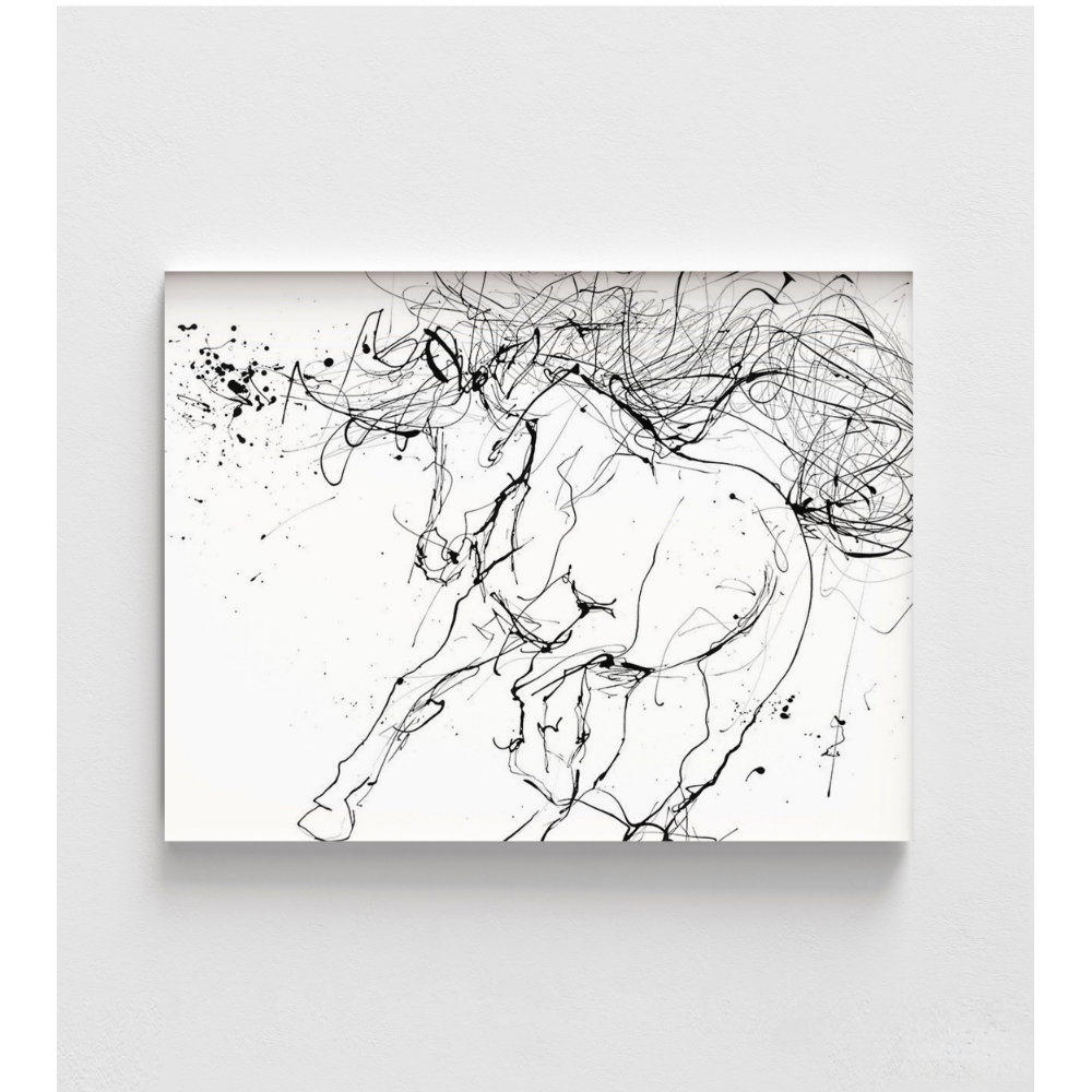 WeFrameArt Horse Contour 2 By STA Studio, Runing Horse Drawing Poster ...
