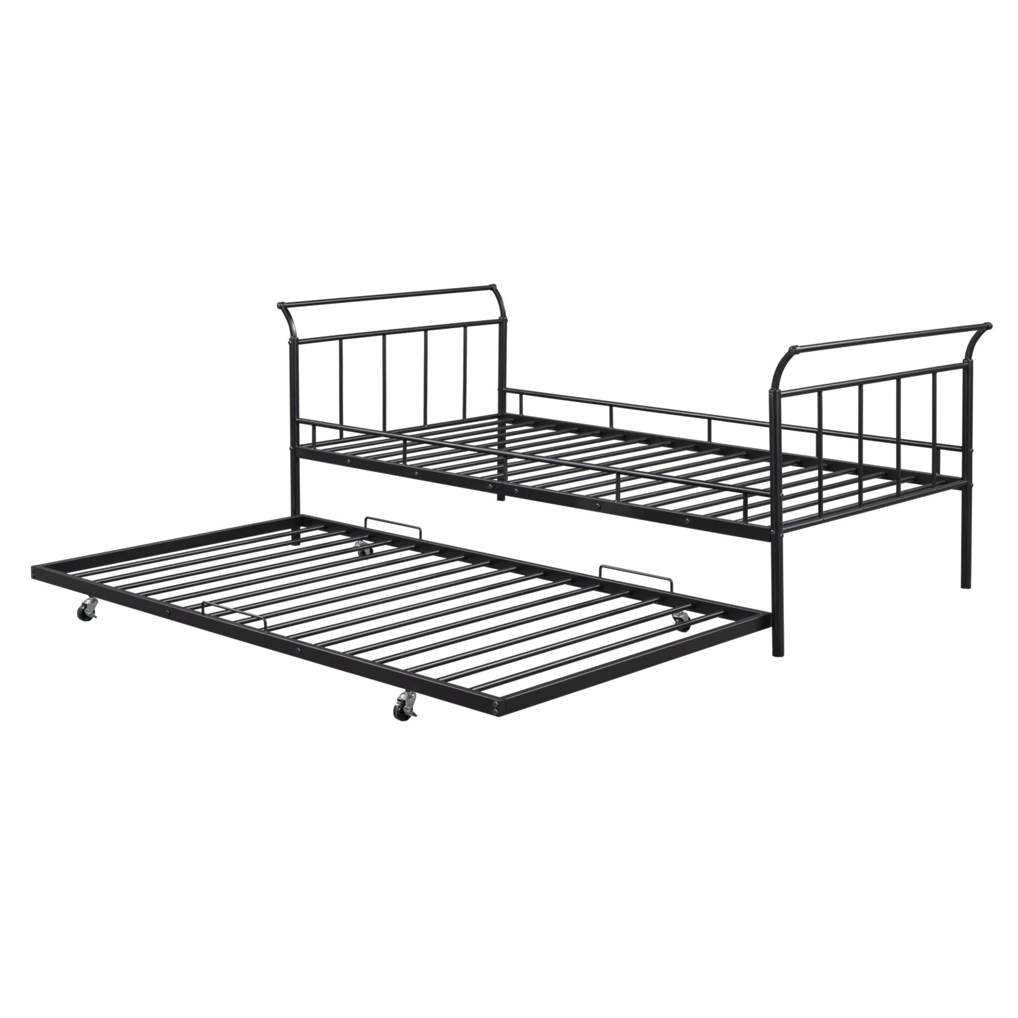 STYLISH Full Size Metal Daybed With Curved Handle Design And Twin Size ...