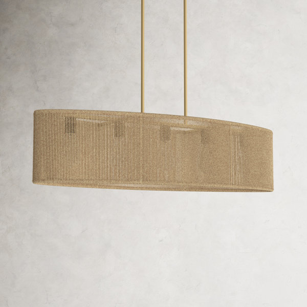 Birch Lane™ Jonah 5-Light Oval Chandelier In Warm Brass And Rope ...