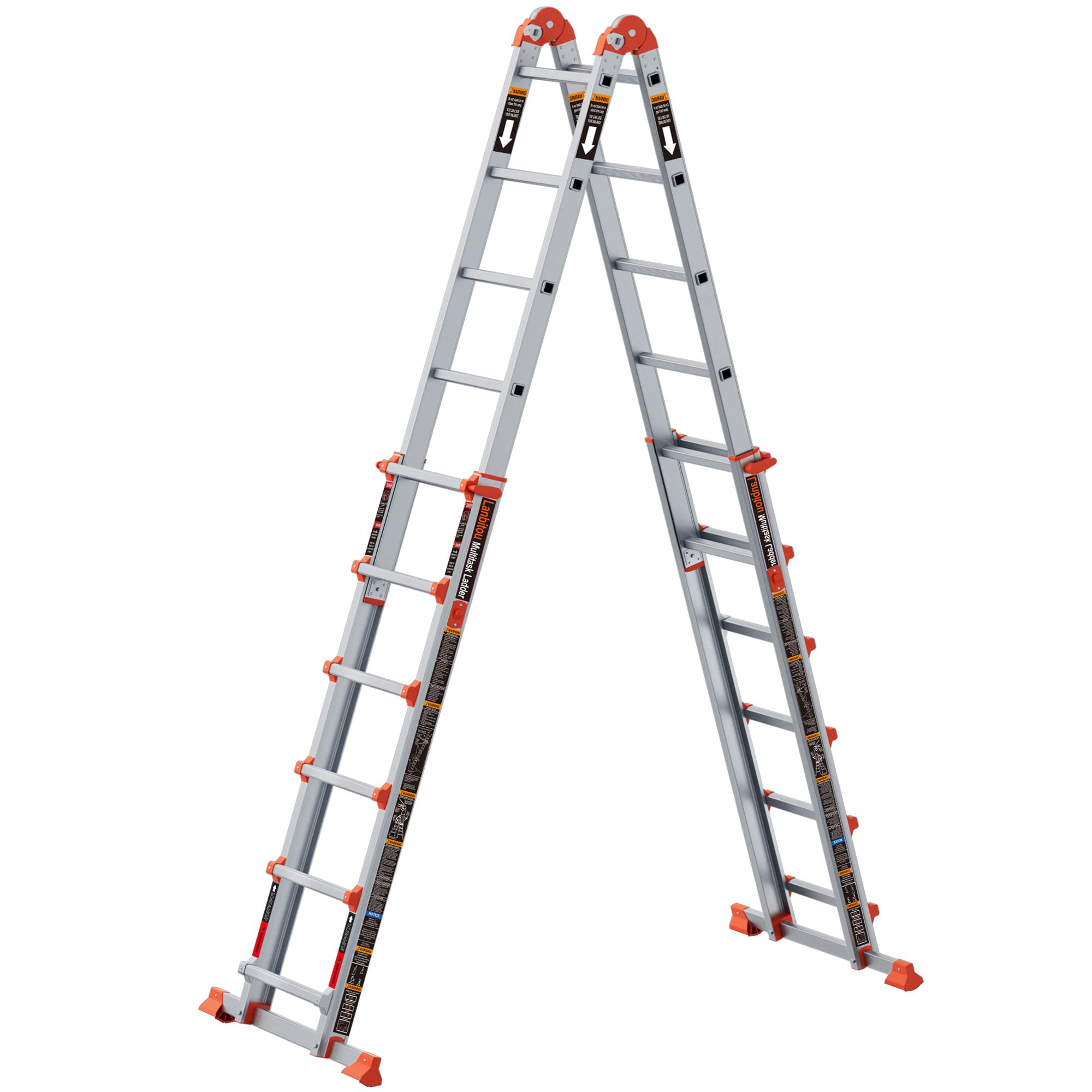 WFX Utility™ 18 - Step Aluminum Lightweight Folding Extension Ladder ...