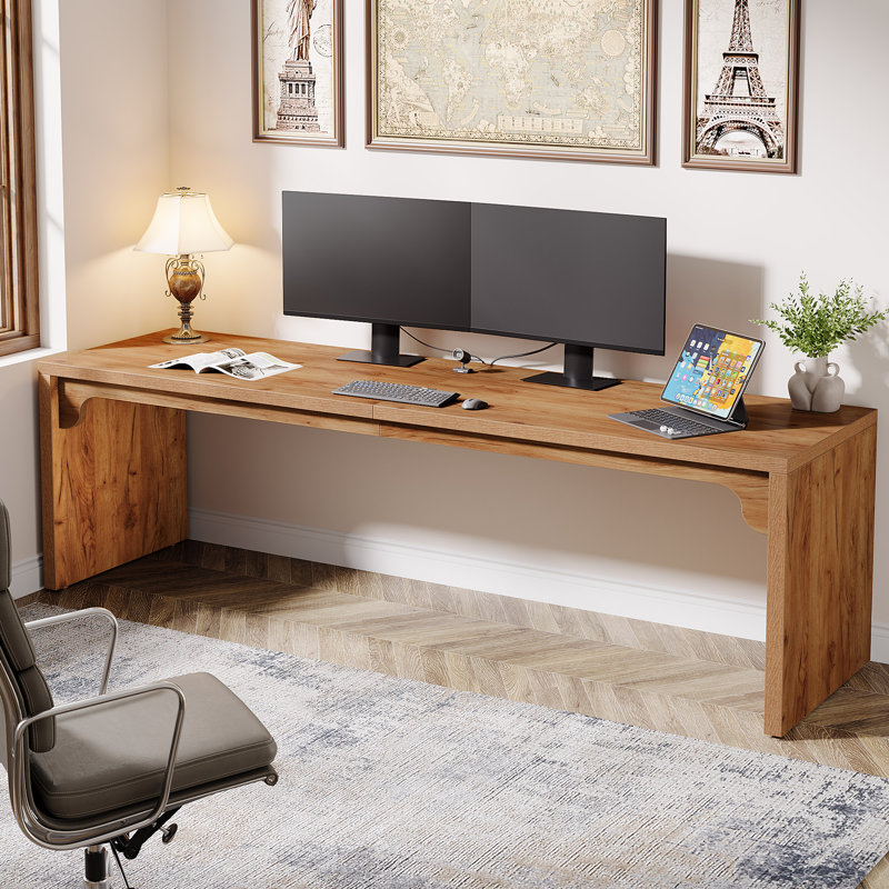 Millwood Pines 78.7" Long Computer Desk, Wooden 2 Person Desk Double ...