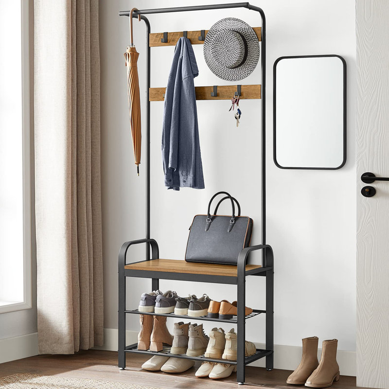 17 Stories Shino Steel Freestanding 9 - Hook Coat Rack & Reviews | Wayfair