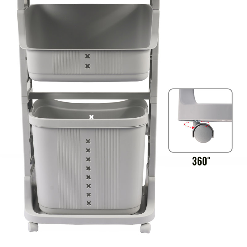 Rebrilliant Plastic Two Tier Laundry Basket & Reviews | Wayfair