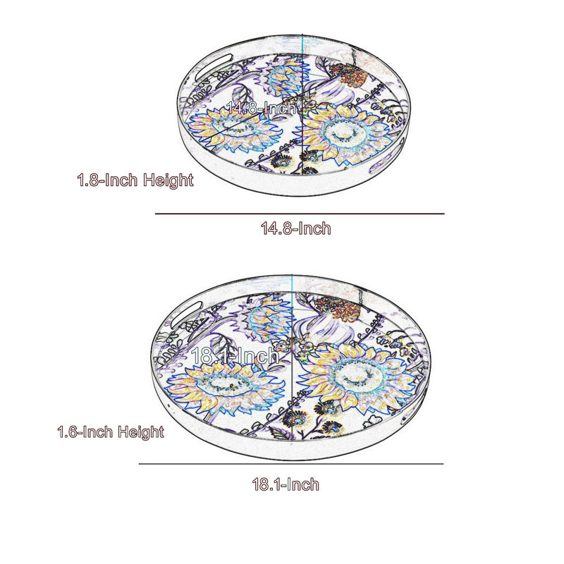 Gracie Oaks Zaydon Tray - Set of 2 | Wayfair