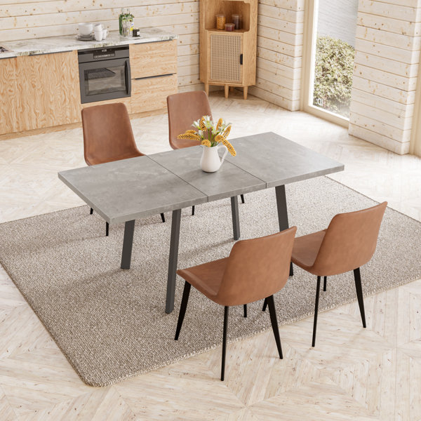 George Oliver Katina Extendable Kitchen Dining Table Set with 17.7"H ...