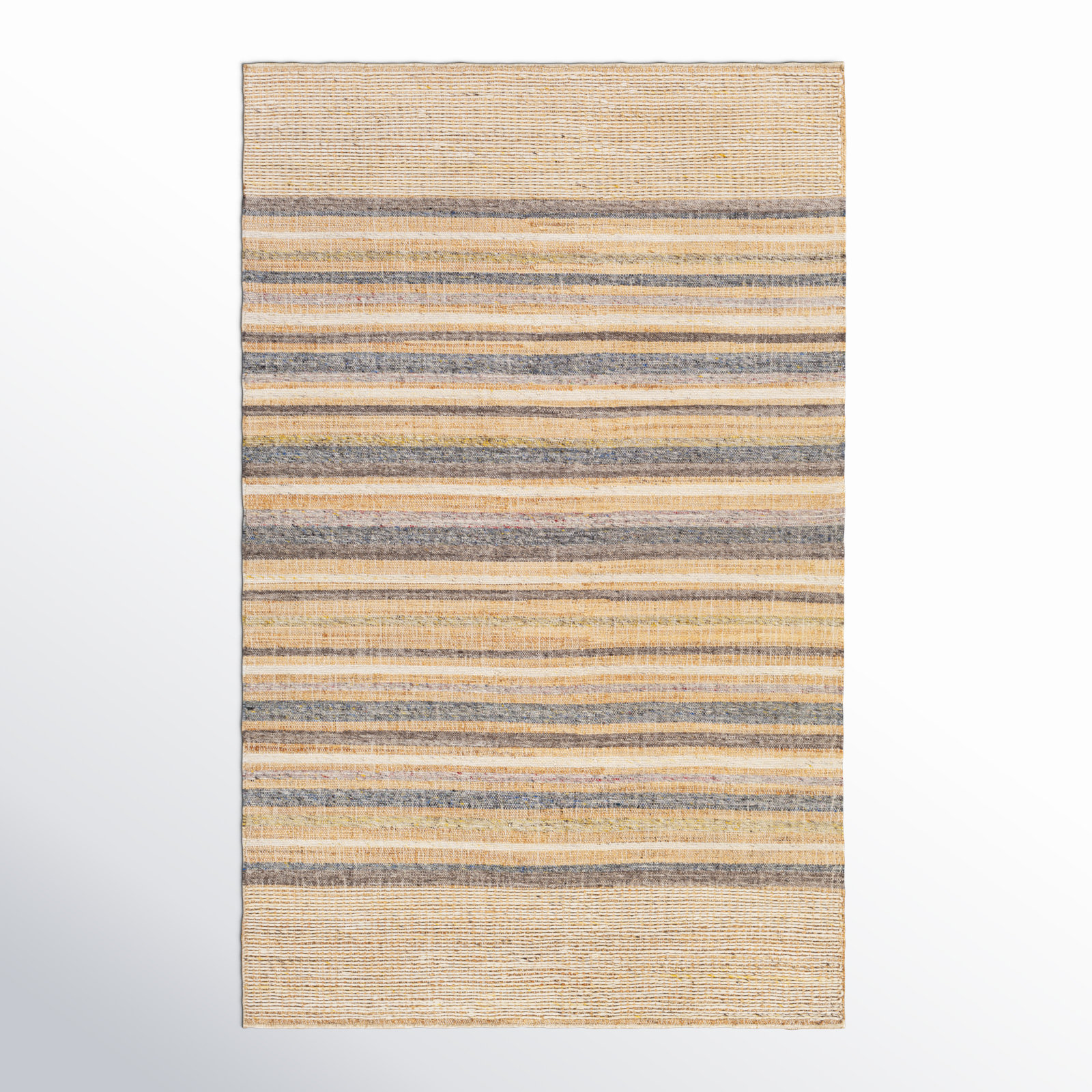 Birch Lane™ Naper Striped Flatweave Beige/Gray/Blue Area Rug | Birch Lane