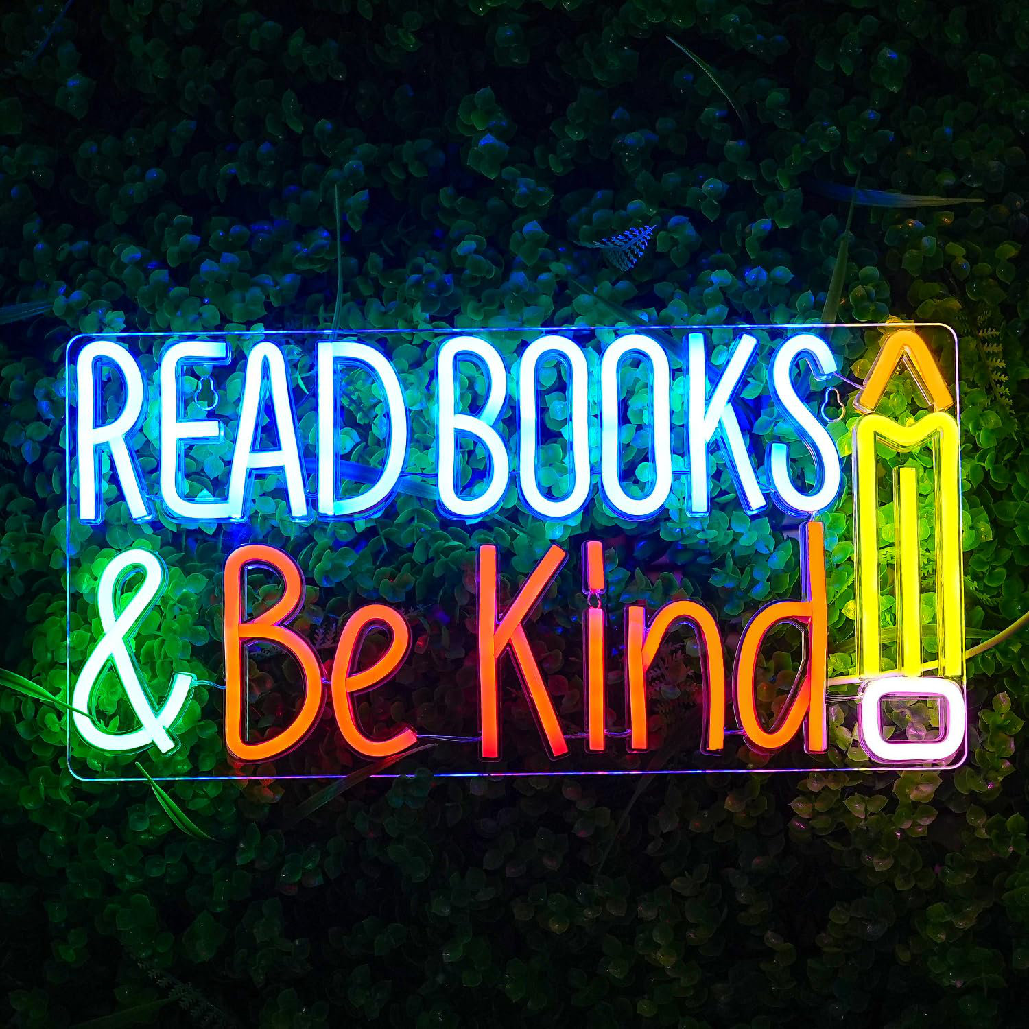 George Oliver Read Books And Be Kind Neon Sign Pencil Neon Light ...