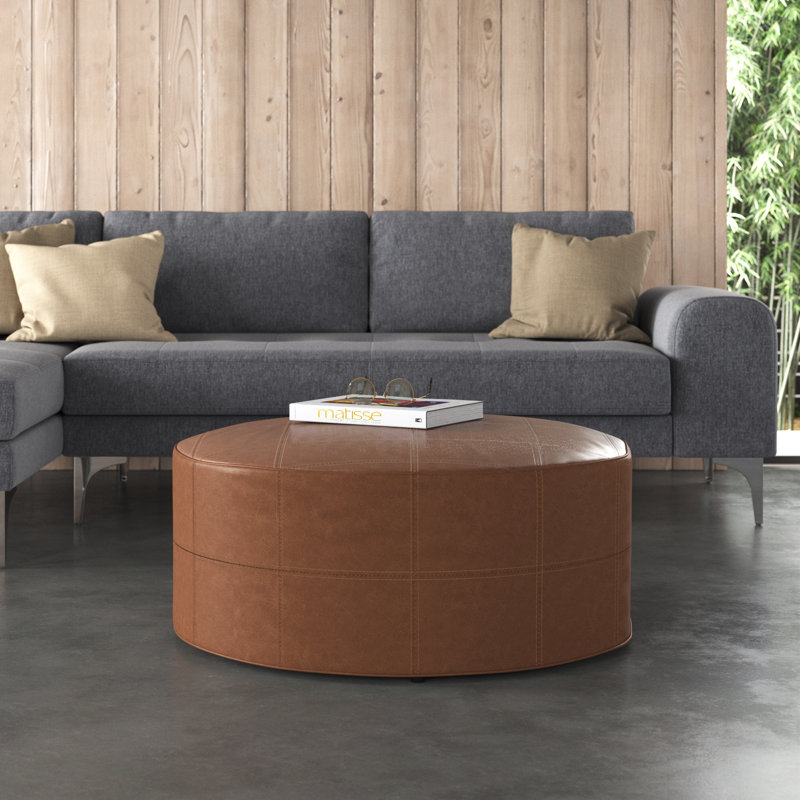 Wade Logan® Avdi Faux Leather Ottoman, Large & Reviews | Wayfair