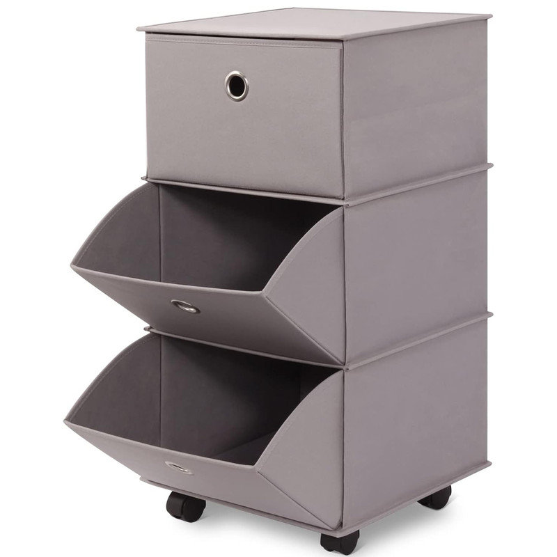 Latitude Run® 3 Drawer Storage,Portable Fabric Drawer Dresser with ...