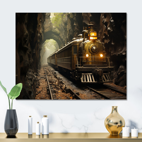 Williston Forge Vintage Train In Tunnel Timeless Portal - Tunnels Metal ...