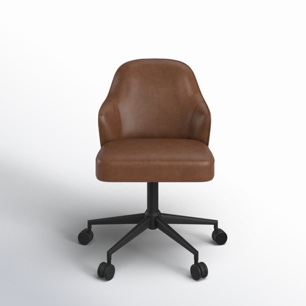 Brown Genuine Leather Office Chairs You'll Love | Wayfair
