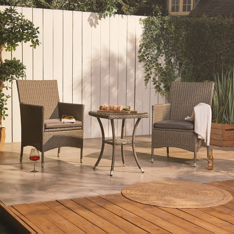 VonHaus Einte Rattan Bistro Set for 2 & Reviews | Wayfair.co.uk