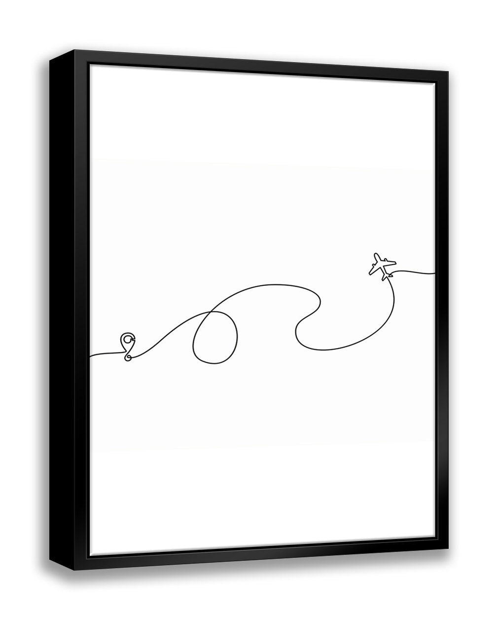 ATX Art Group LLC Airplane Line - Floater Frame Drawing Print on Canvas ...