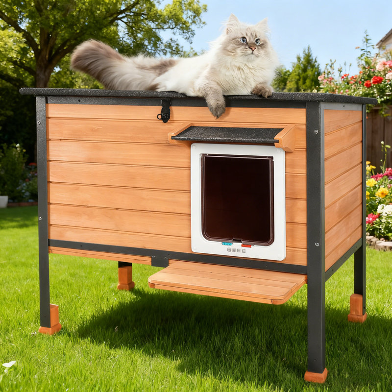 Tucker Murphy Pet™ Insulated Outdoor Cat House with Heated Liner ...